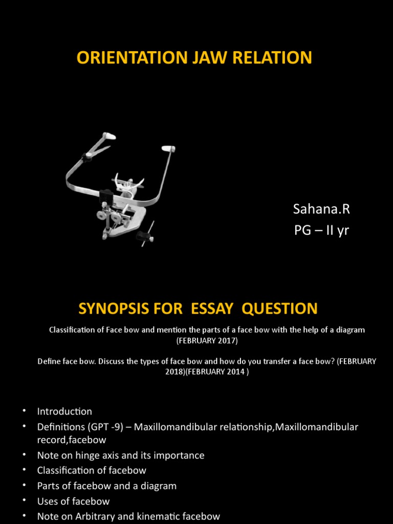 Orientation Jaw Relation | PDF | Dentistry | Dentistry Branches