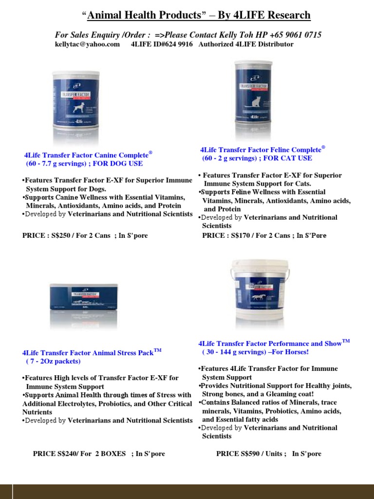 4life Transfer Factors Cannie Transfer Factor For Feline, 4life ...