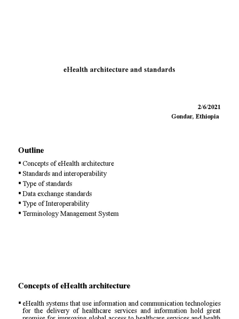 EHealth Architecture and Standards | PDF | Interoperability | Electronic Health Record