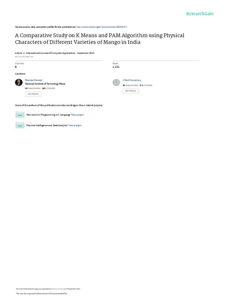 Comparative Study On KMeans and PAM Algorithm | Download Free PDF ...