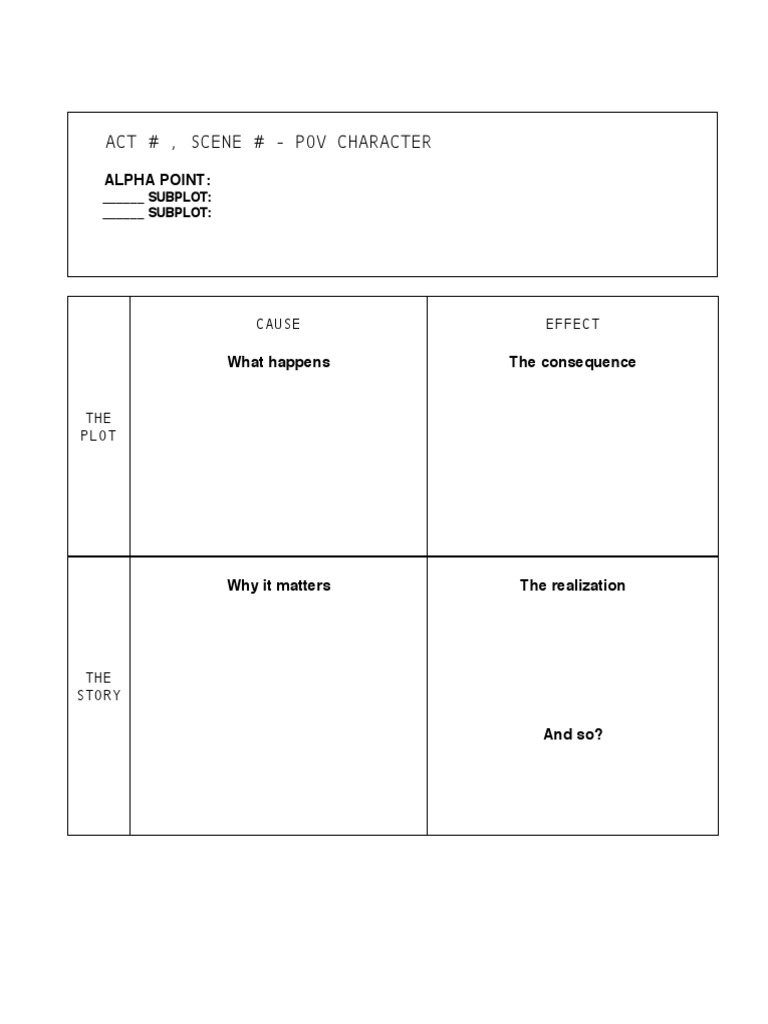 Scene Card Template for Story Development | PDF | Games & Activities