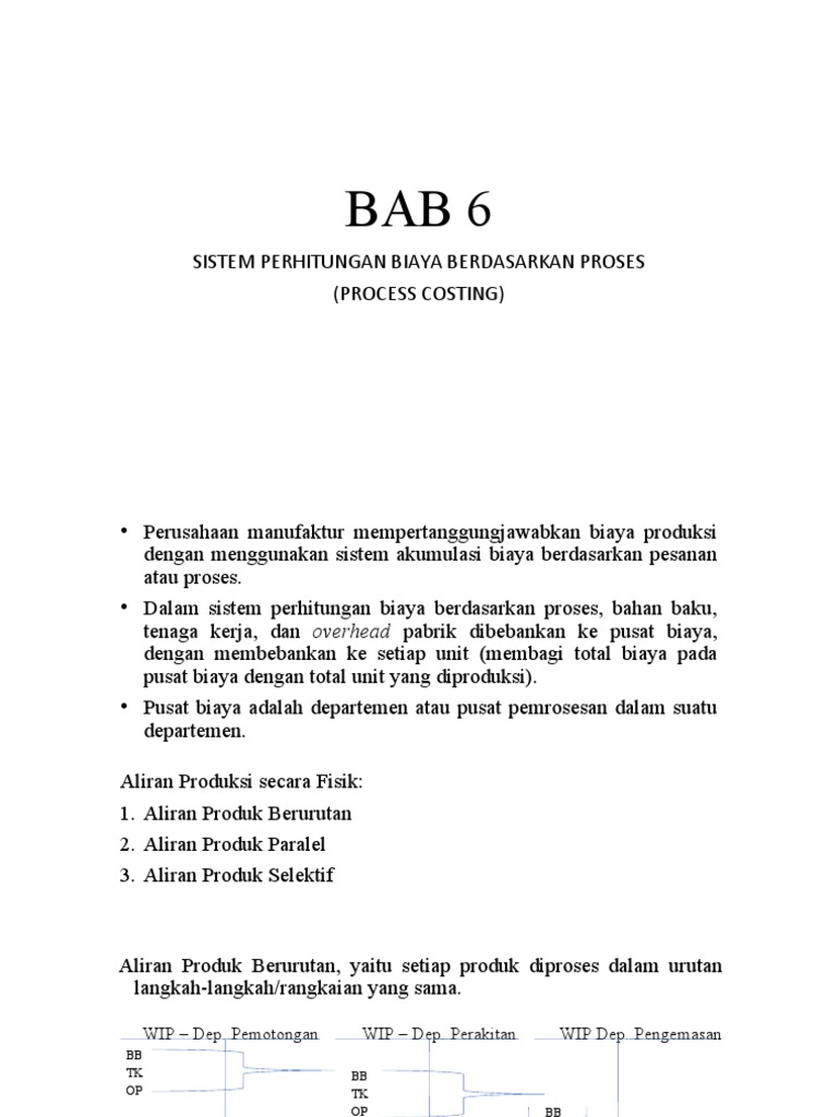 Bab 6 - Sistem Perhitungan Biaya Berdasarkan Proses (Process Costing) | PDF