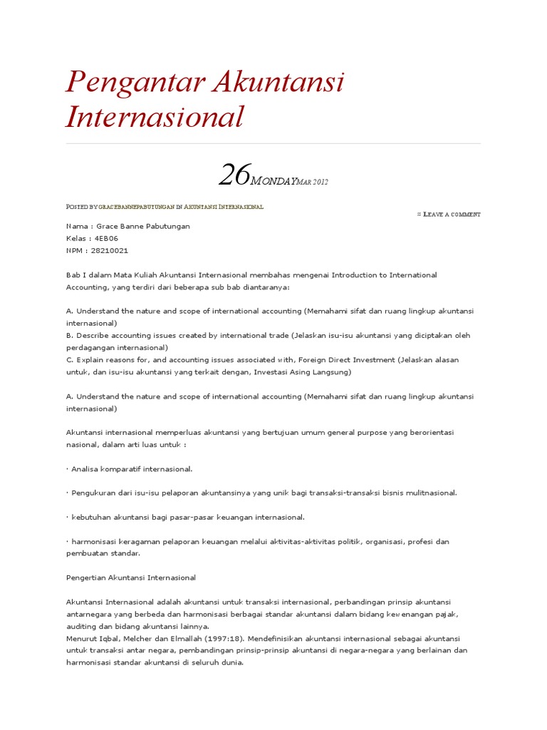 Pengantar Akuntansi Internasional | PDF