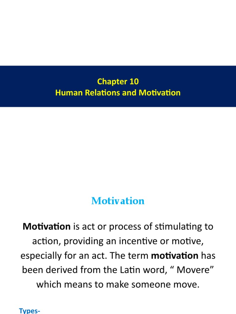 Chapter 10-Human Relations and Motivation | PDF