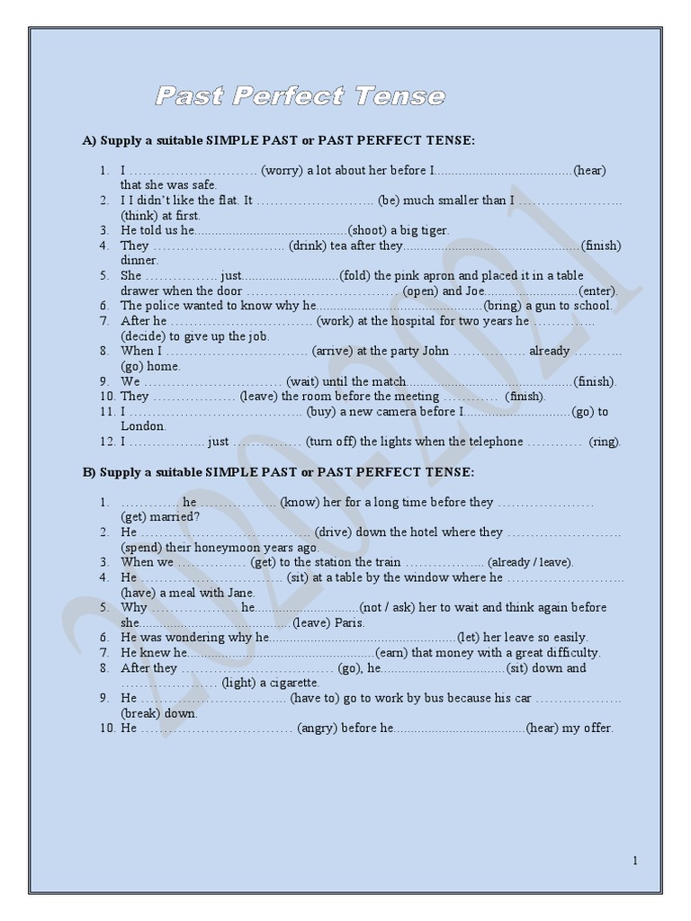 Past Simple and Past Perfect | PDF