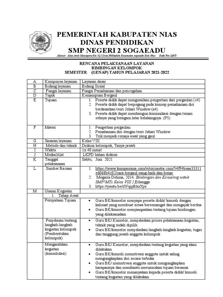 RPL Bimbingan Kelompok | PDF | Karier & Perkembangan | Seni