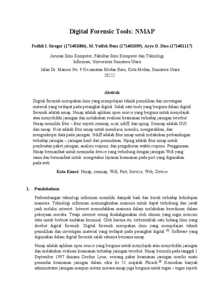 Nmap Tools Forensik Digital | PDF