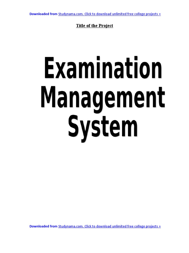 Examination Management System Overview | PDF | Relational Database ...