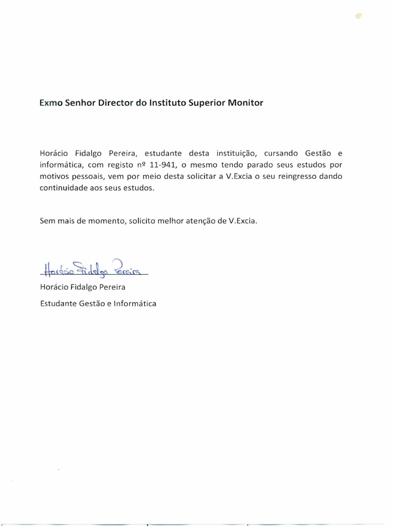 Pedido de Reingresso | PDF