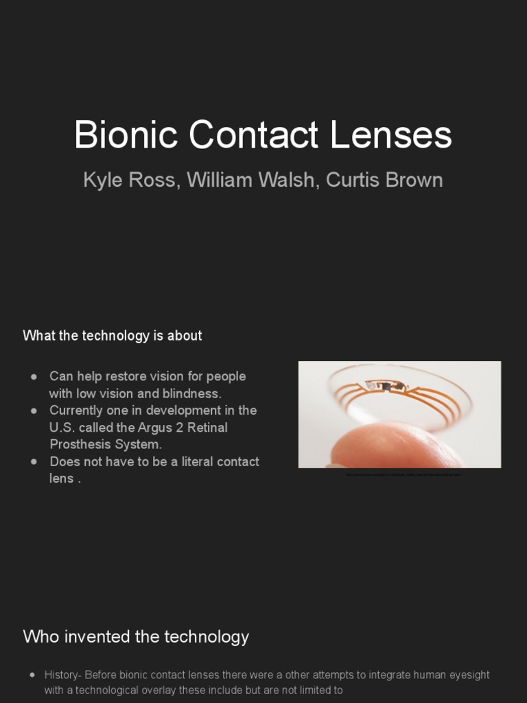 Bionic Contact Lenses: Kyle Ross, William Walsh, Curtis Brown | PDF ...