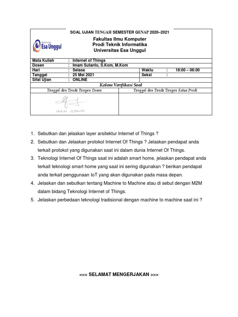 UTS - 7720 - Internet of Things | PDF | Seni | Komputer