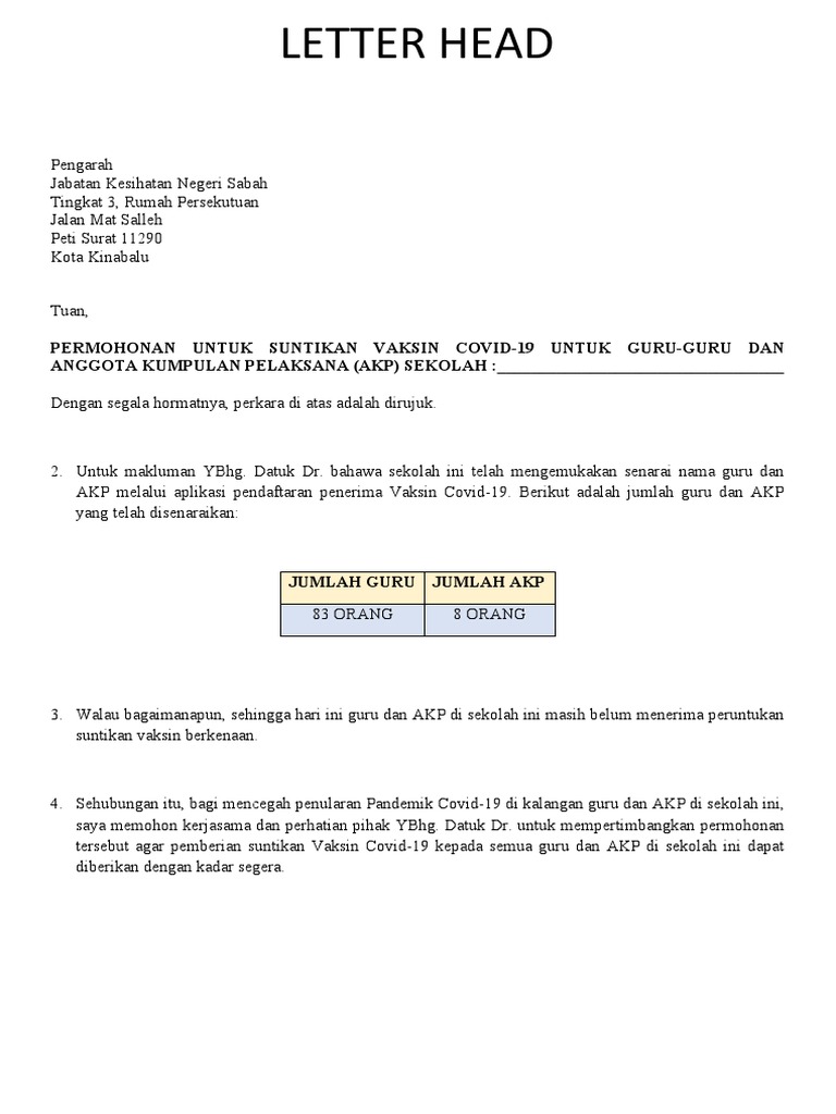 Template Contoh Surat Iringan | PDF
