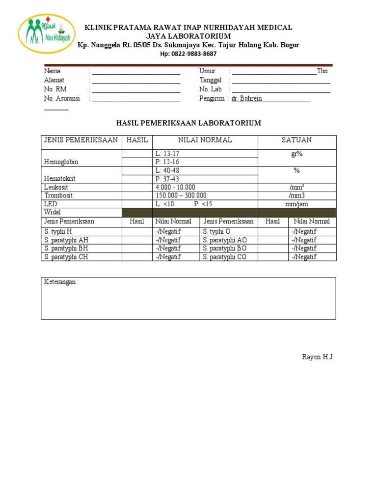 Hasil Laboratorium | PDF