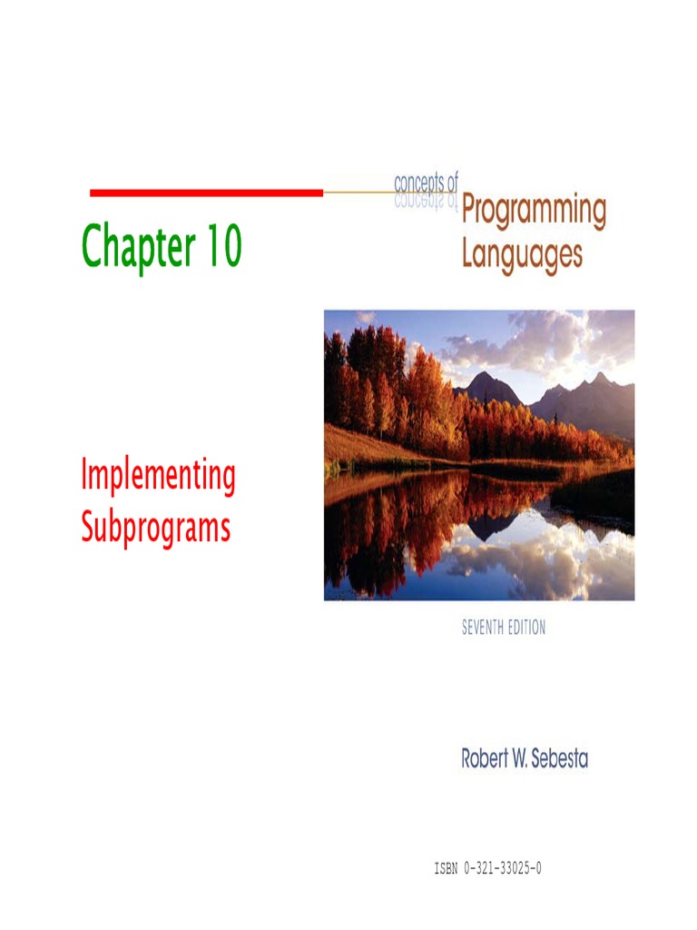 Chapter10 Subprogram Implementation Dynamic And Static Scoping Pdf Subroutine Variable 