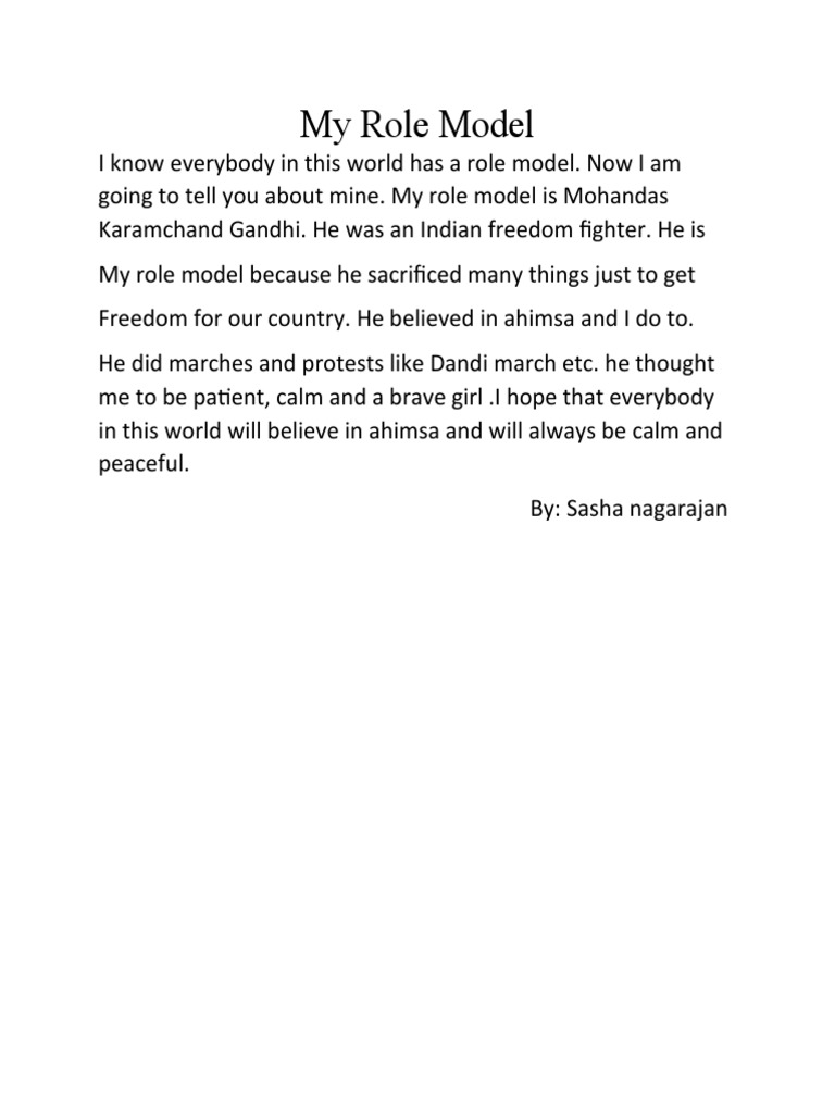 My Role Model For School Magazine | PDF