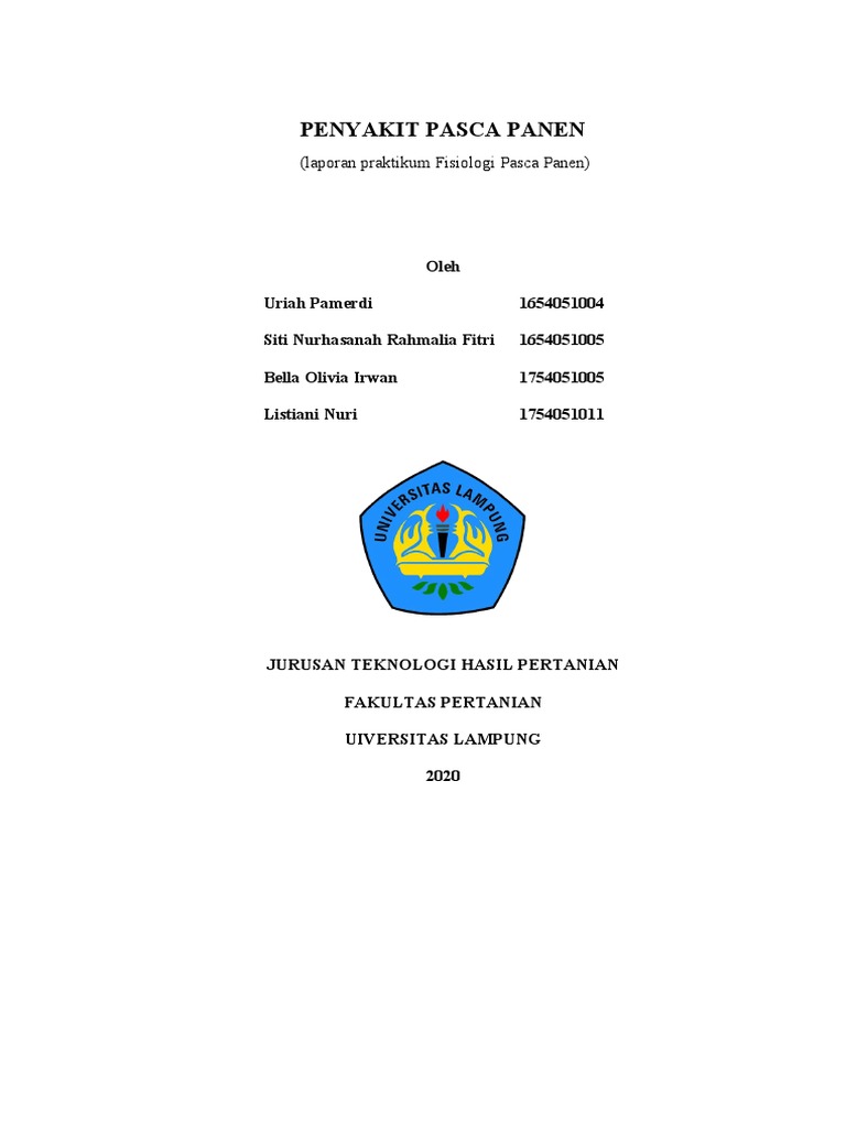 Laporan Penyakit Pasca Panen KLPL 11 | PDF | Kesehatan Holistik