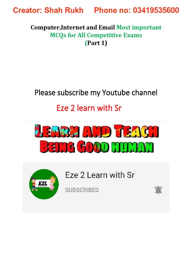 Computer and Internet Part 1 | PDF | Operating System | Computer File