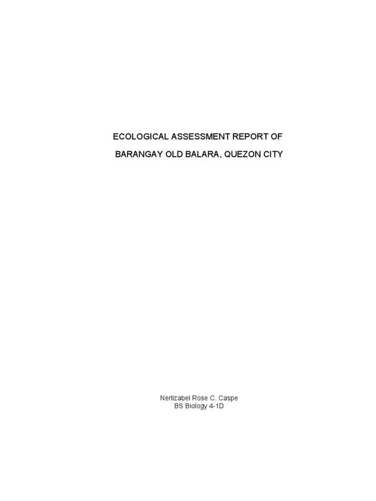 Ecological Assessment Report | PDF | Nature