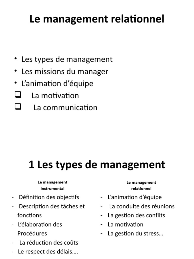 Le Management Relationnel | PDF | Motivation | Motivant