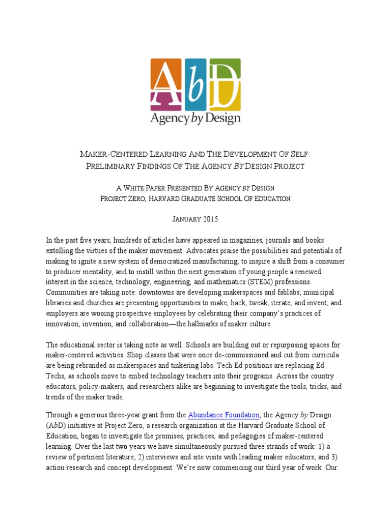 Maker Centered Learning and The Development of Self - AbD - Jan 2015 ...