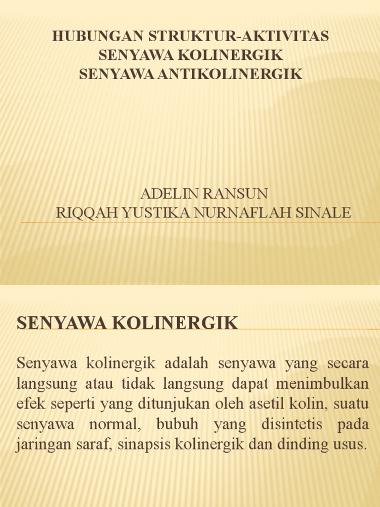 Hubungan Struktur Aktivitas Senyawa Kolinergik 1 | PDF