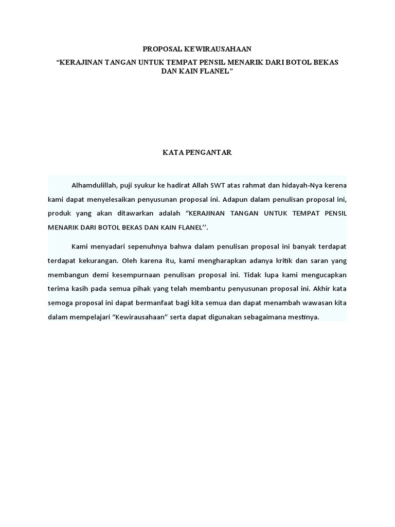 Proposal Kerajinan Tangan | PDF