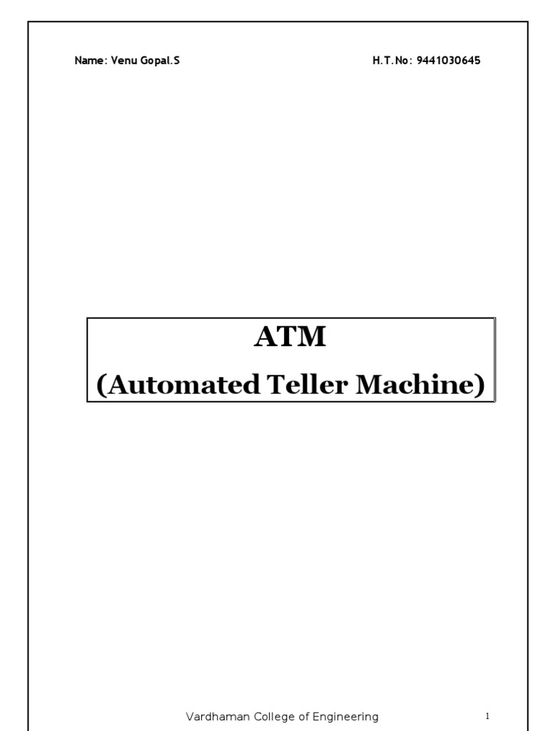 ATM (Automated Teller Machine) | PDF | Automated Teller Machine | Personal Identification Number