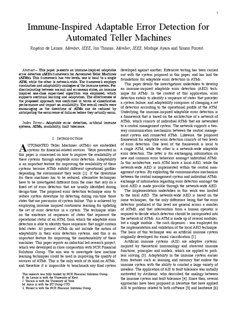 Atm NCR | PDF | Automated Teller Machine | Artificial Intelligence