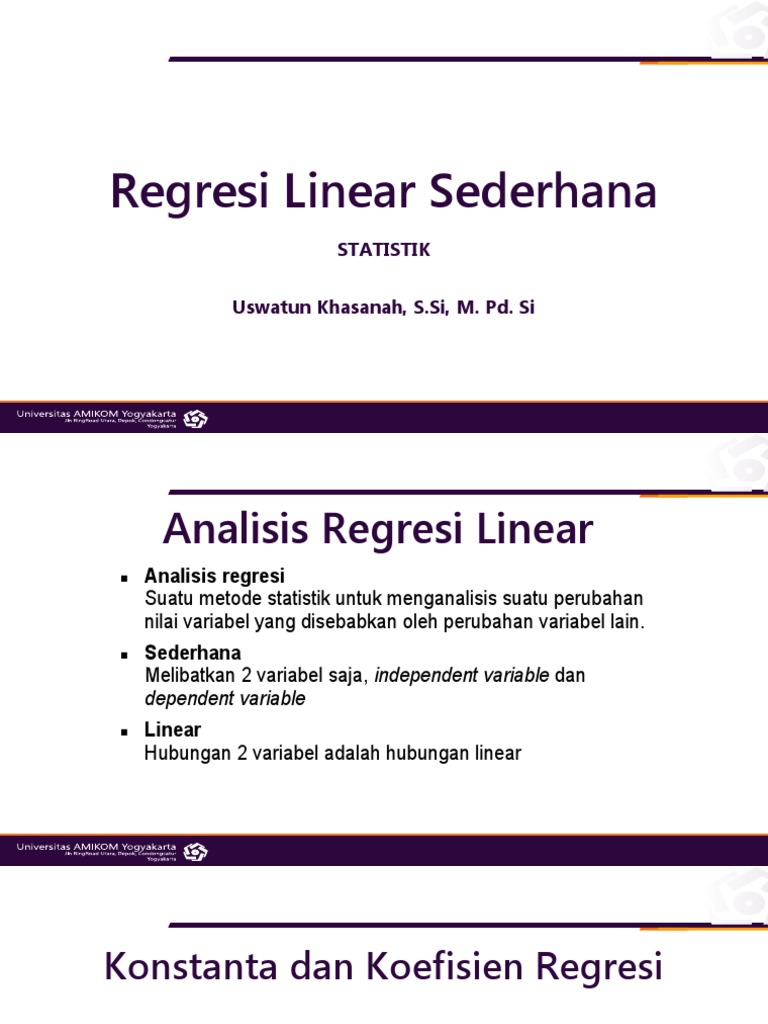 Regresi Linear Sederhana | PDF