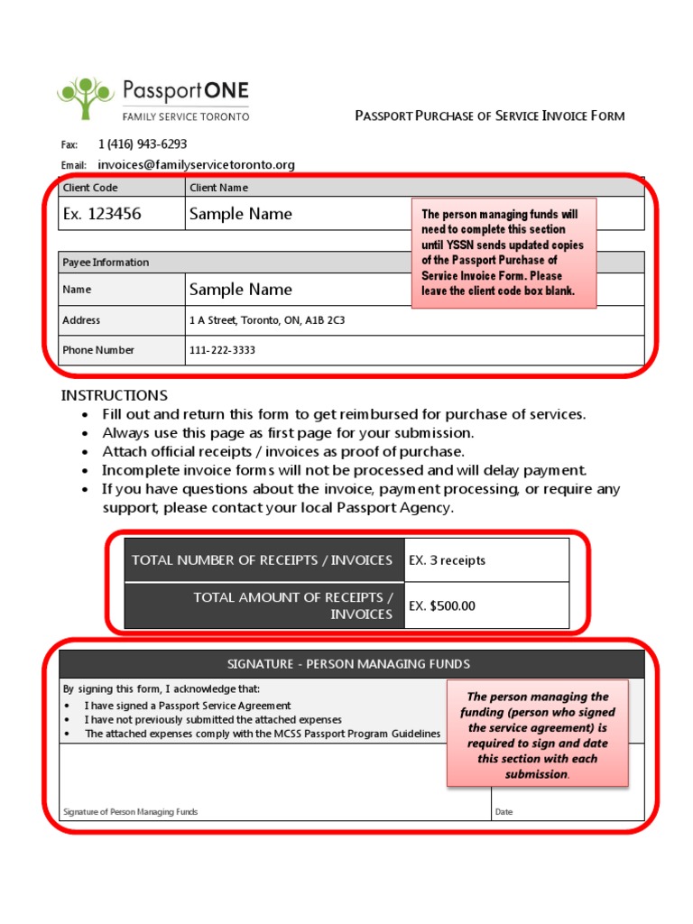Sample Passport Purchase of Service Invoice Form - June29 | PDF ...