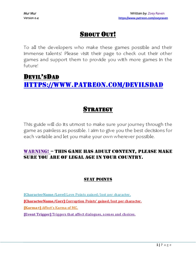 MurMur V0.4a Walkthrough | PDF