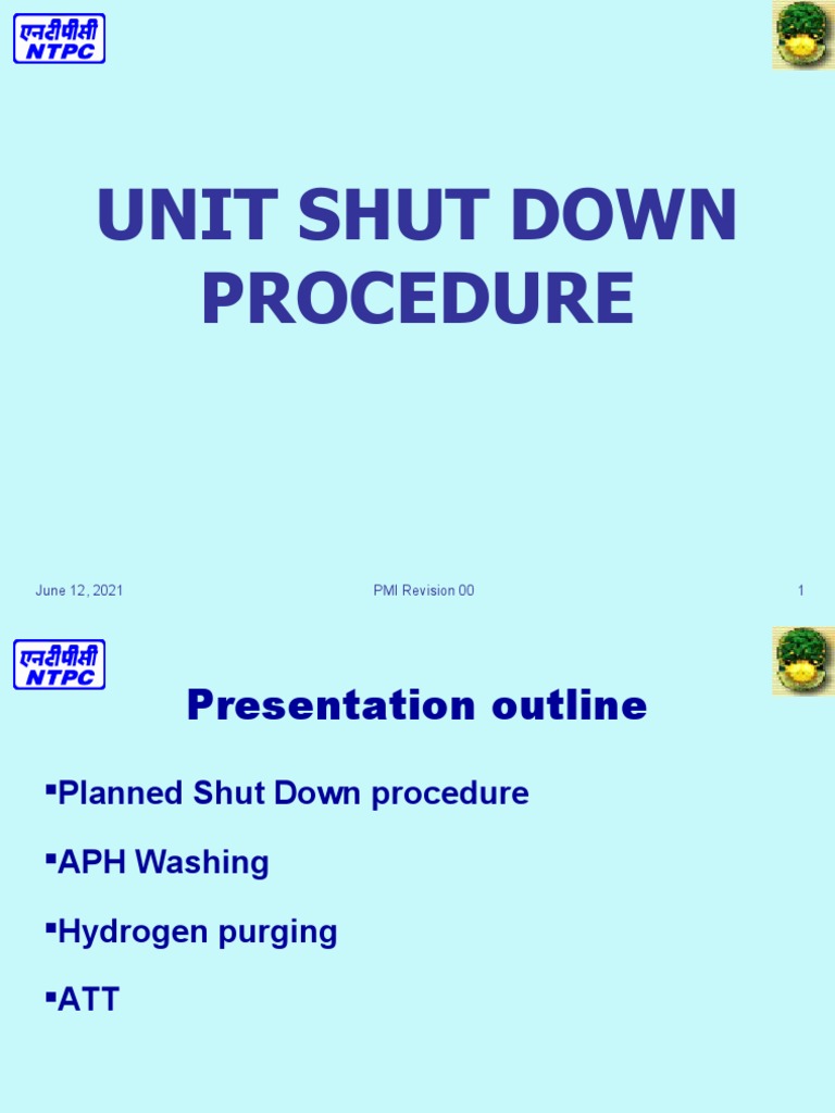Unit Shutdown Procedure Overview | PDF | Boiler | Steam