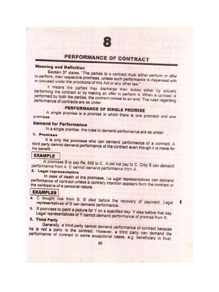 11322business Law by Khalid Mehmood Cheema Chapter 8 Performance of A ...
