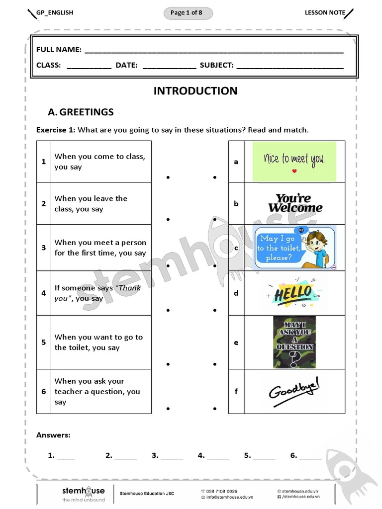 GP English 1 Lesson Note Online | PDF