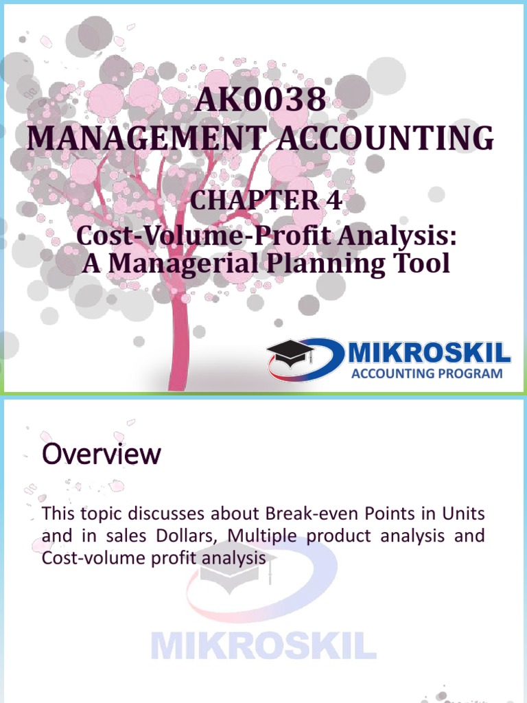 Chapter 11 Cost-Volume-Profit Analysis A Managerial Planning Tool | PDF | Management Accounting ...