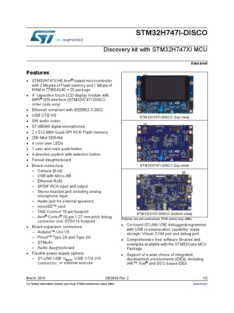 Stm32h747i Disco | PDF | Electrical Engineering | Manufactured Goods