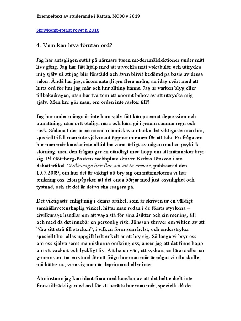 SK Exempeltext MO8 Jan 2019 | PDF