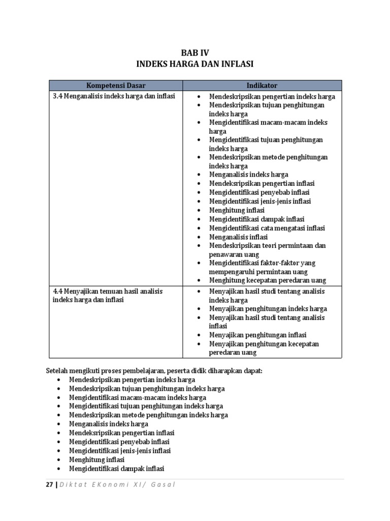 Bab Iv Indeks Harga Dan Inflasi | PDF | Pengelolaan Keuangan & Uang