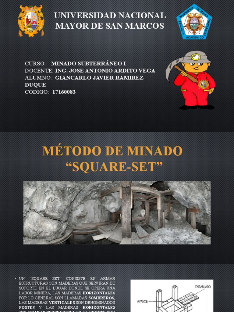 Método Square Set-Exposición | PDF | Madera | Minería
