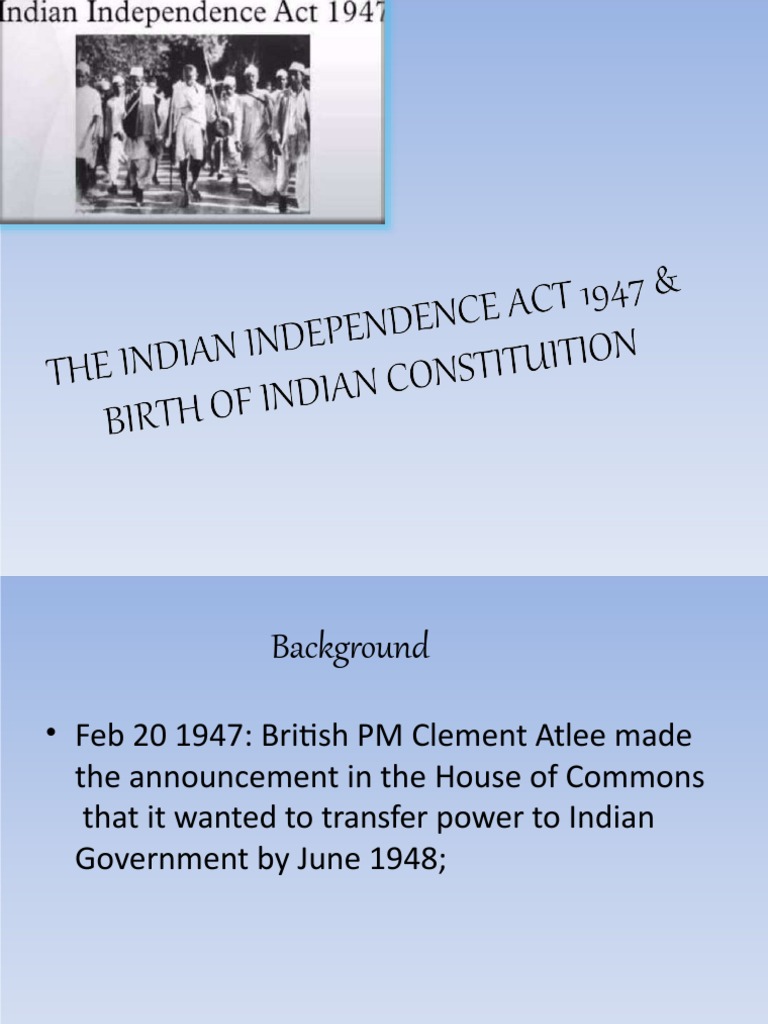 Independence Act 1947 | PDF | Dominion | Partition Of India