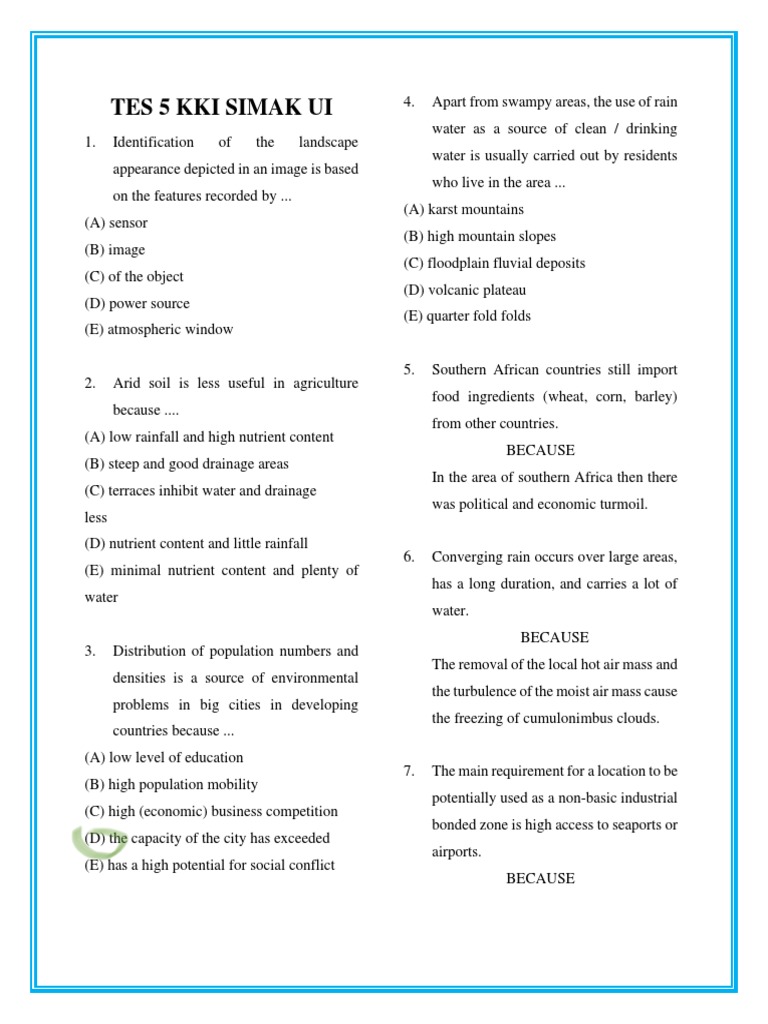 Tes 5 Kki Simak Ui | PDF | Rain | Indonesia Tes 5 Kki Simak Ui | PDF | Rain | Indonesia
