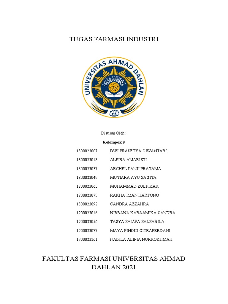 Tugas Farmasi Industri | PDF