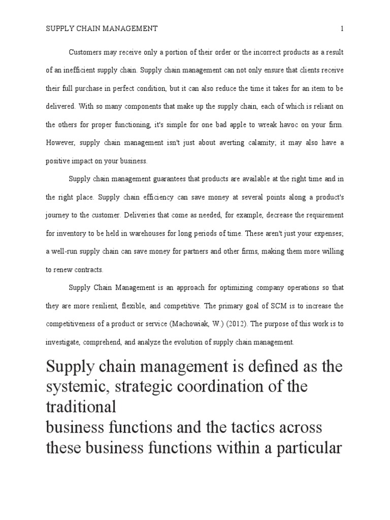 Supply Chain Management | PDF | Supply Chain | Supply Chain Management