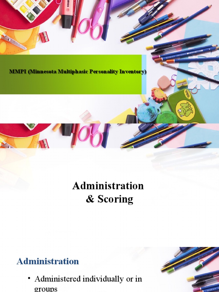 MMPI (Minnesota Multiphasic Personality Inventory) MMPI (Minnesota ...