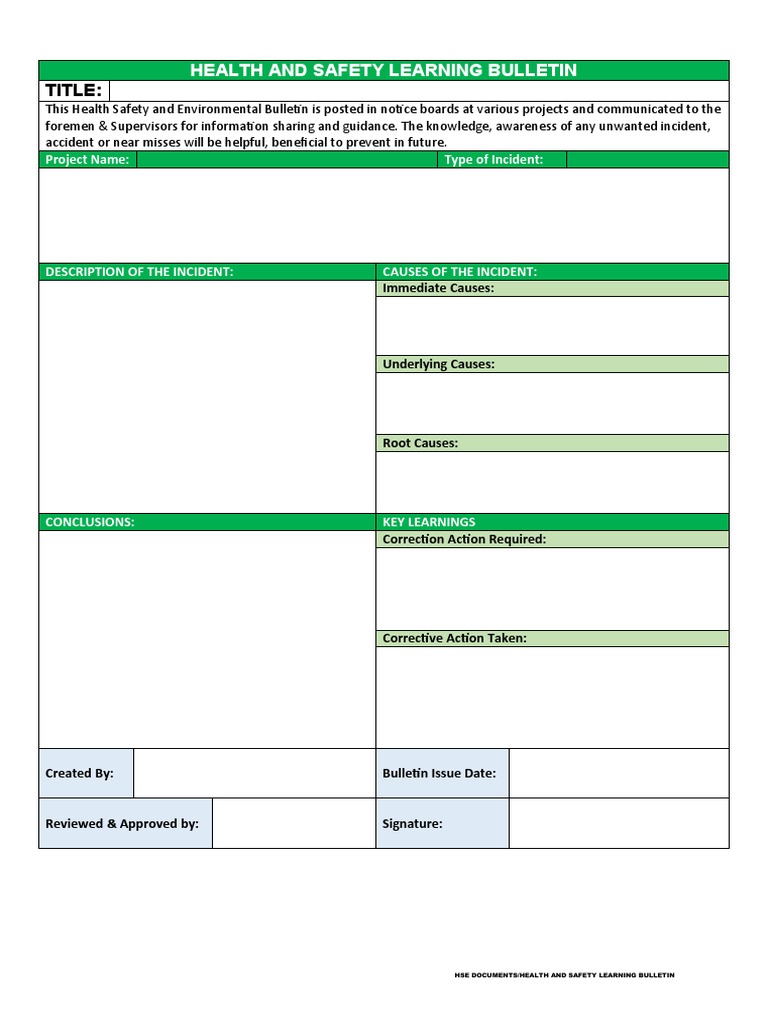 Worksite Health and Safety Bulletin Board | PDF