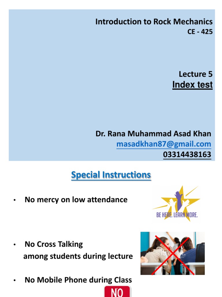 Introduction To Rock Mechanics: Index Test | PDF | Porosity | Strength ...