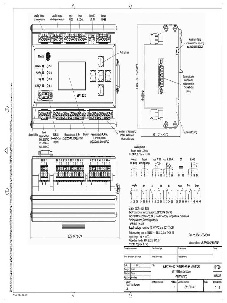 MESSKO MTEC EPT202 MR | PDF | Transformer | Sensor