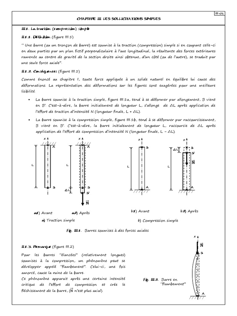 CHAP03 Sollicitations Simples | PDF | Contrainte de cisaillement | Résistance des matériaux