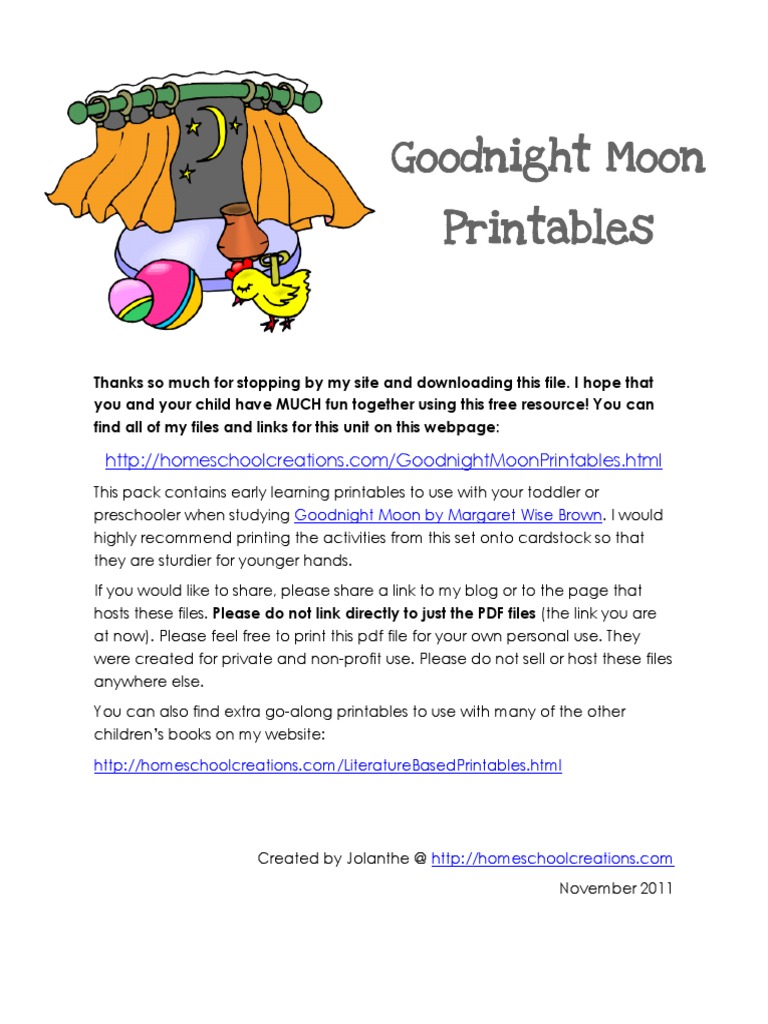 Goodnight Moon Printables | PDF