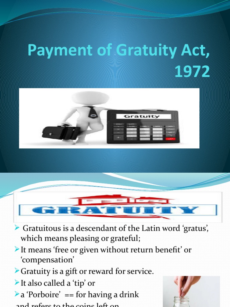 Payment of Gratuity Act, 1972 | PDF | Gratuity | Wage